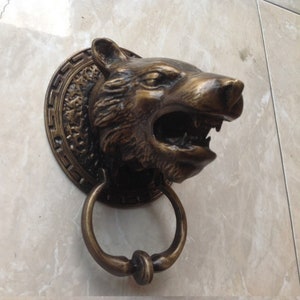 BEAR Brass Door Knocker, Antique Polar Bear Face Door Knocker, Bear ...