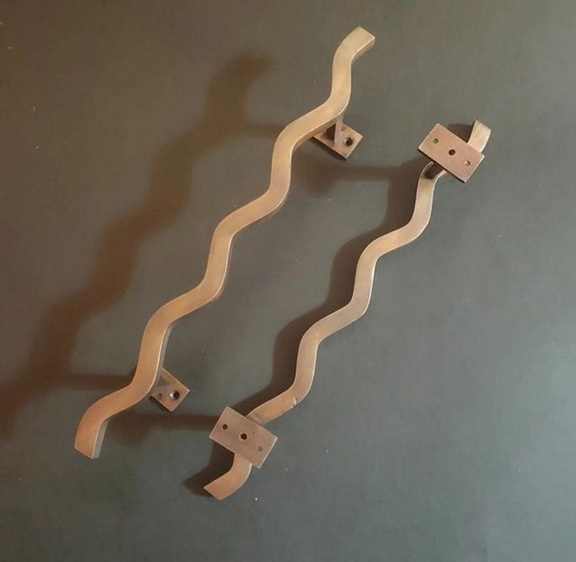 Unique Brass Door Handles Curve Model 12", Large Entry Door Knob, Brass ...