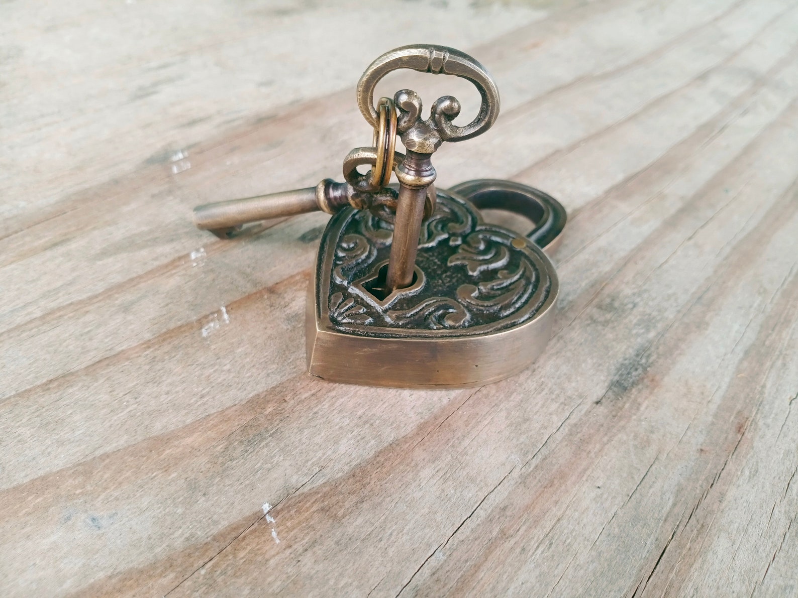 Heart Padlock, Love Padlock, Antique Pad Lock, Brass Padlock Set ...