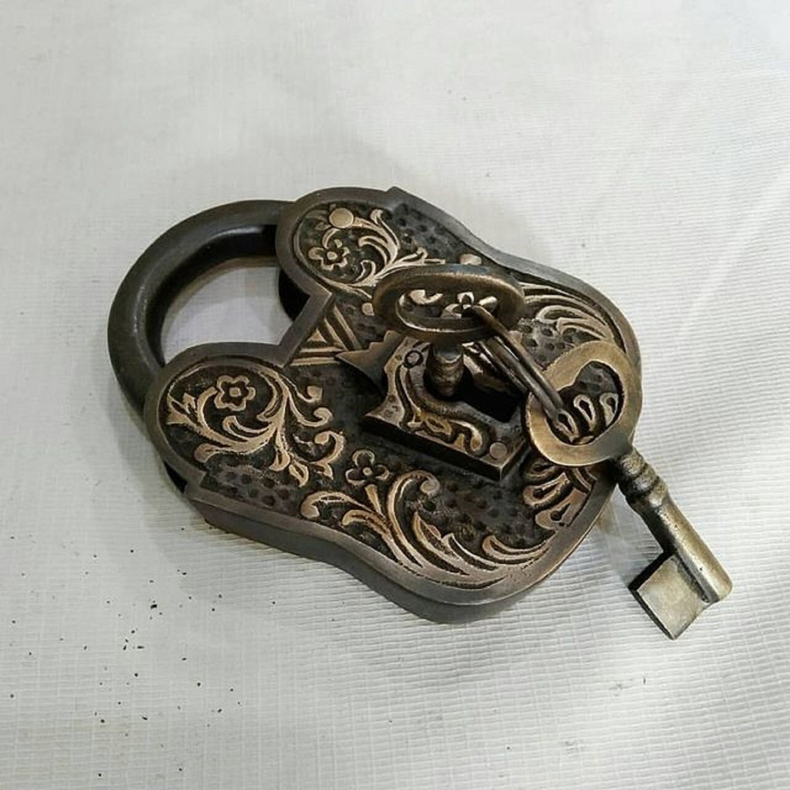 Victorian Padlock Antique Pad Lock Brass Padlock Set | Etsy