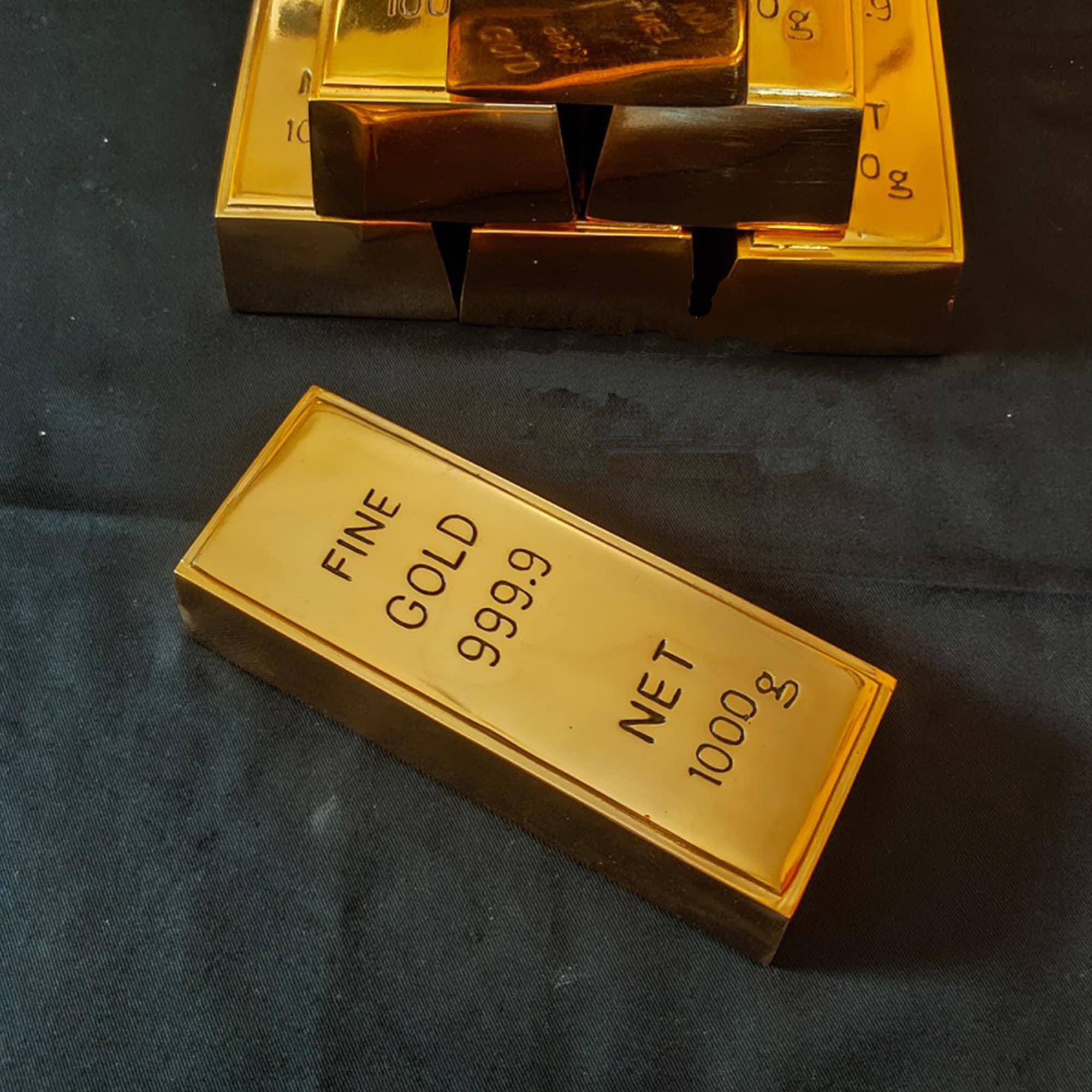 1kg 35oz Fake Gold Bar Bullion Door Stop Brass Prop, Replica Gold Bar ...