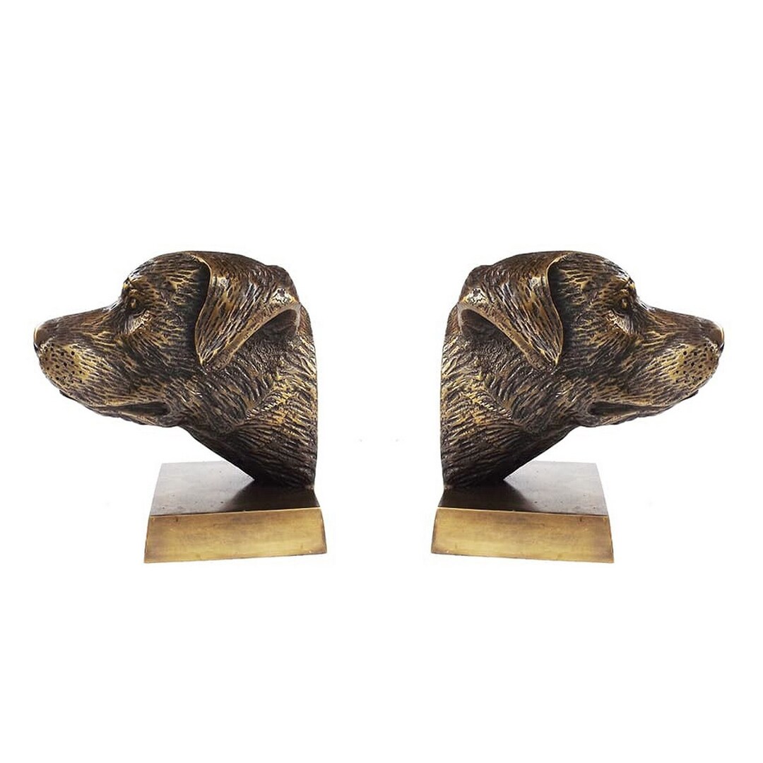 DOG Brass Bookends Rottweiler, Vintage Unique Animal Bookends for ...