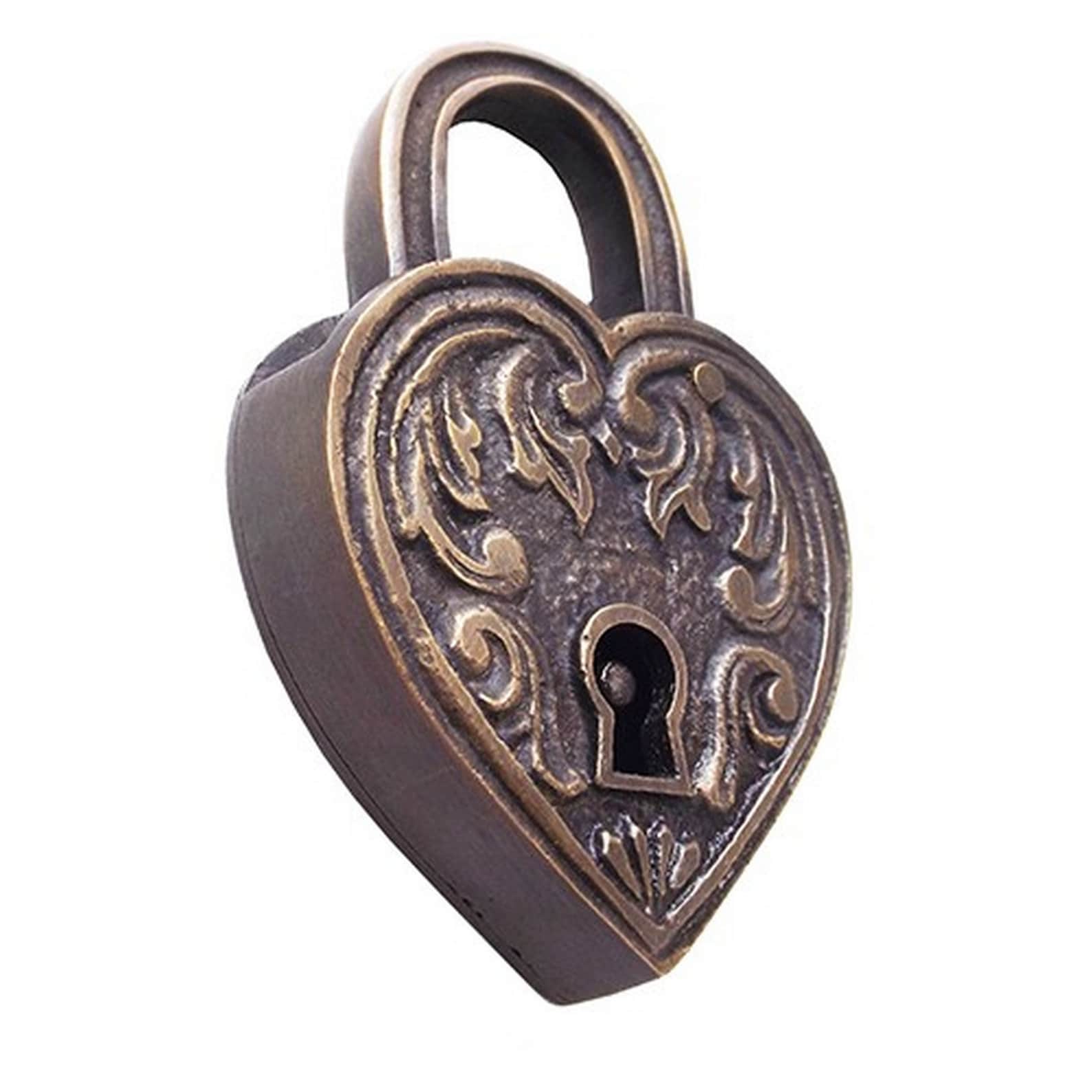 Heart Padlock Love Padlock Antique Pad Lock Brass Padlock - Etsy
