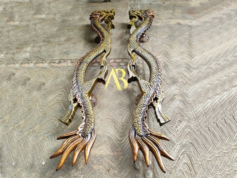 35 Large Antique Dragon Door Handle Door Pulls Handles - Etsy