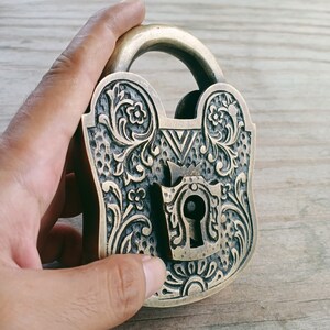 Victorian Padlock, Antique Pad Lock, Brass Padlock Set, Vintage Padlock ...