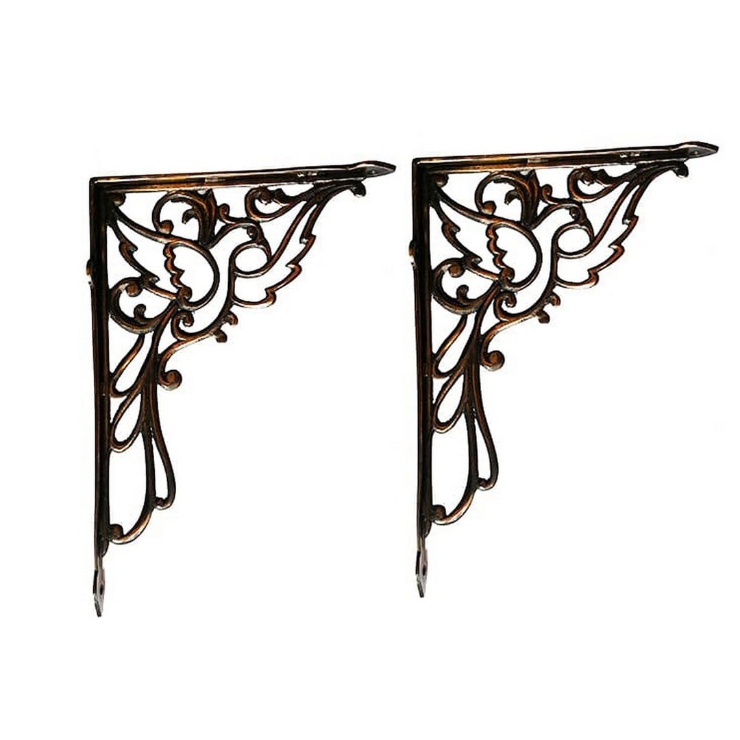 Shelf Bracket Brass DOVE, Wall Shelf Bracket Copper, Decorative Shelf ...