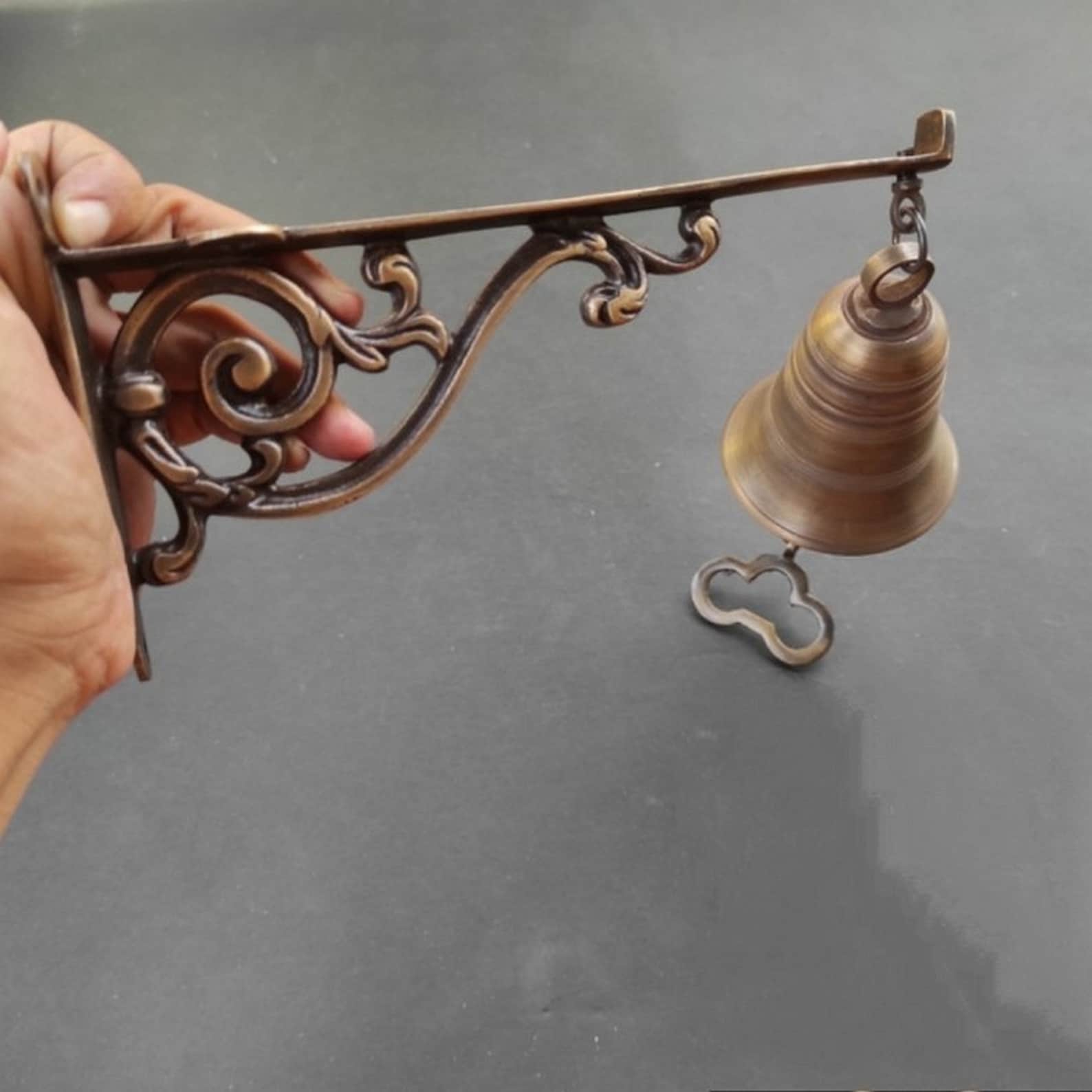 Antique Brass Bell Hanger Brass Bell Wall Solid Brass - Etsy