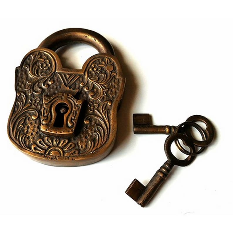 Victorian Padlock Antique Pad Lock Brass Padlock Set | Etsy