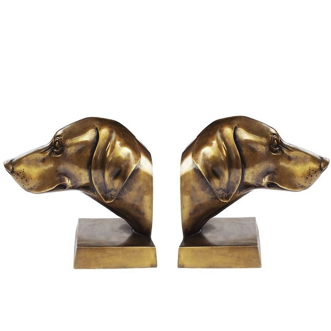 DOG Brass Bookends Retriever, Vintage Unique Animal Bookends for ...
