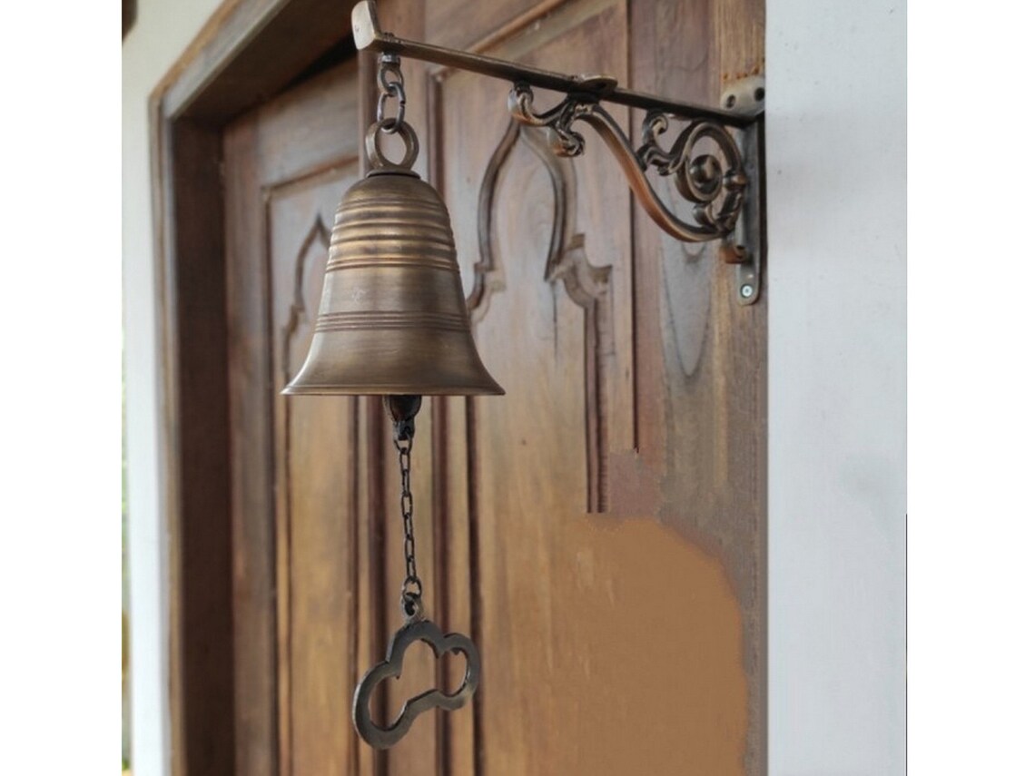 Antique Brass Bell Hanger Brass Bell Wall Solid Brass - Etsy