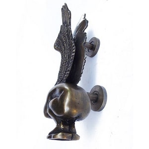 11" Angel Wings Door Handle Brass, Front Door Handles, Antique Door ...