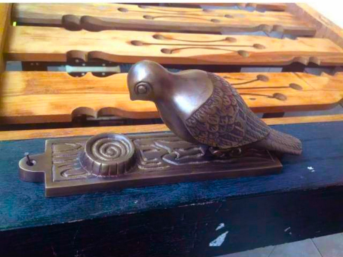 PIGEON Door Knocker, Antique DOVE Brass Door Knocker, Bird Front Door ...