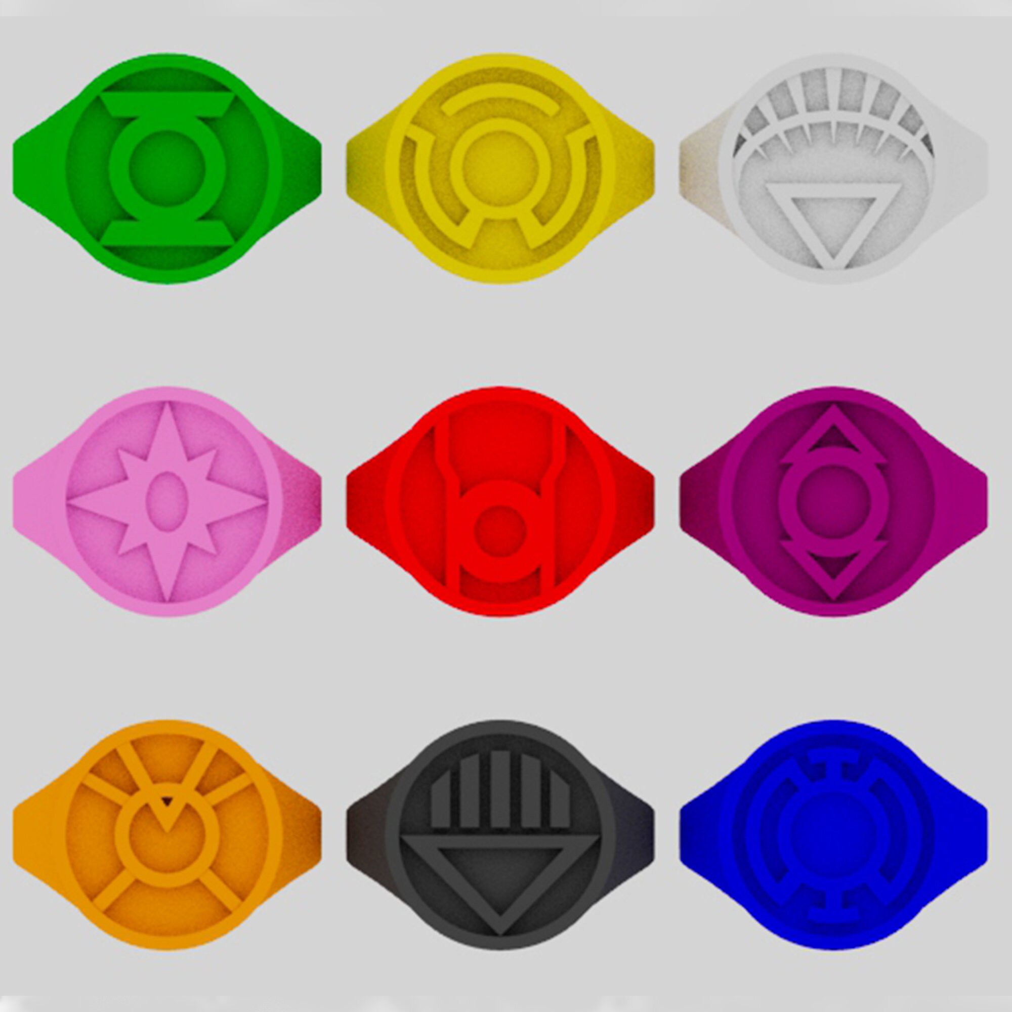 9 Lantern Corp Ring Collection 3D Print Files - Etsy