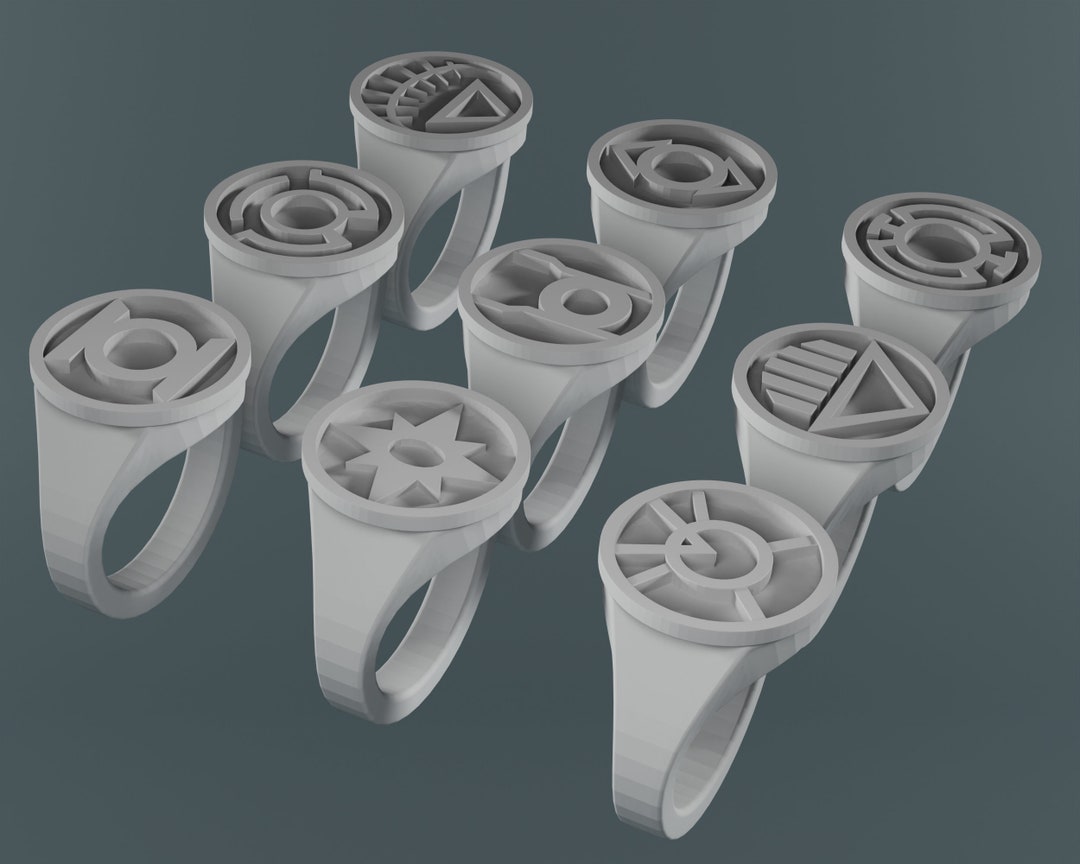 9 Lantern Corp Ring Collection 3D Print Files - Etsy