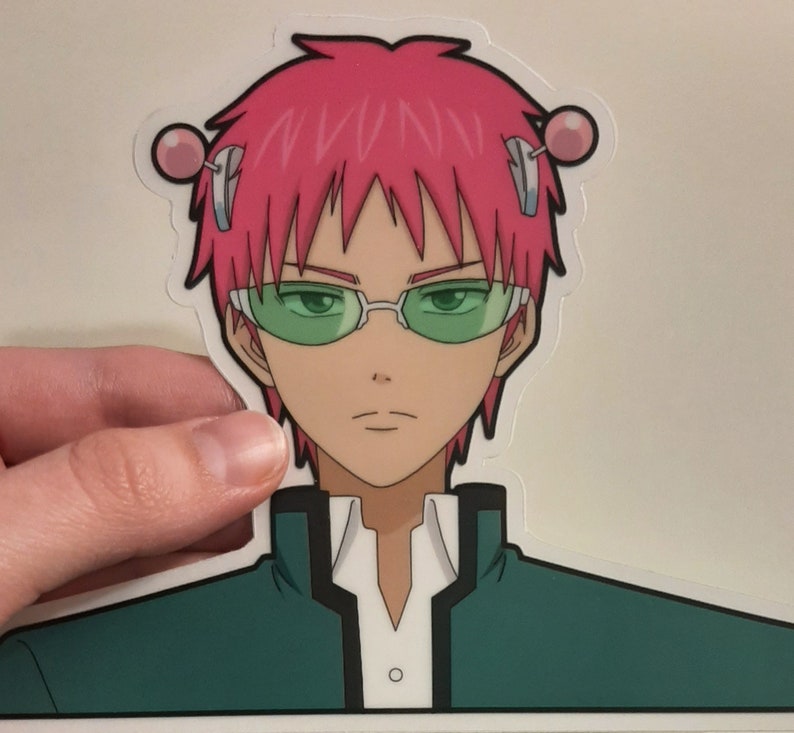 Saiki K. Sticker transparent Outline - Etsy