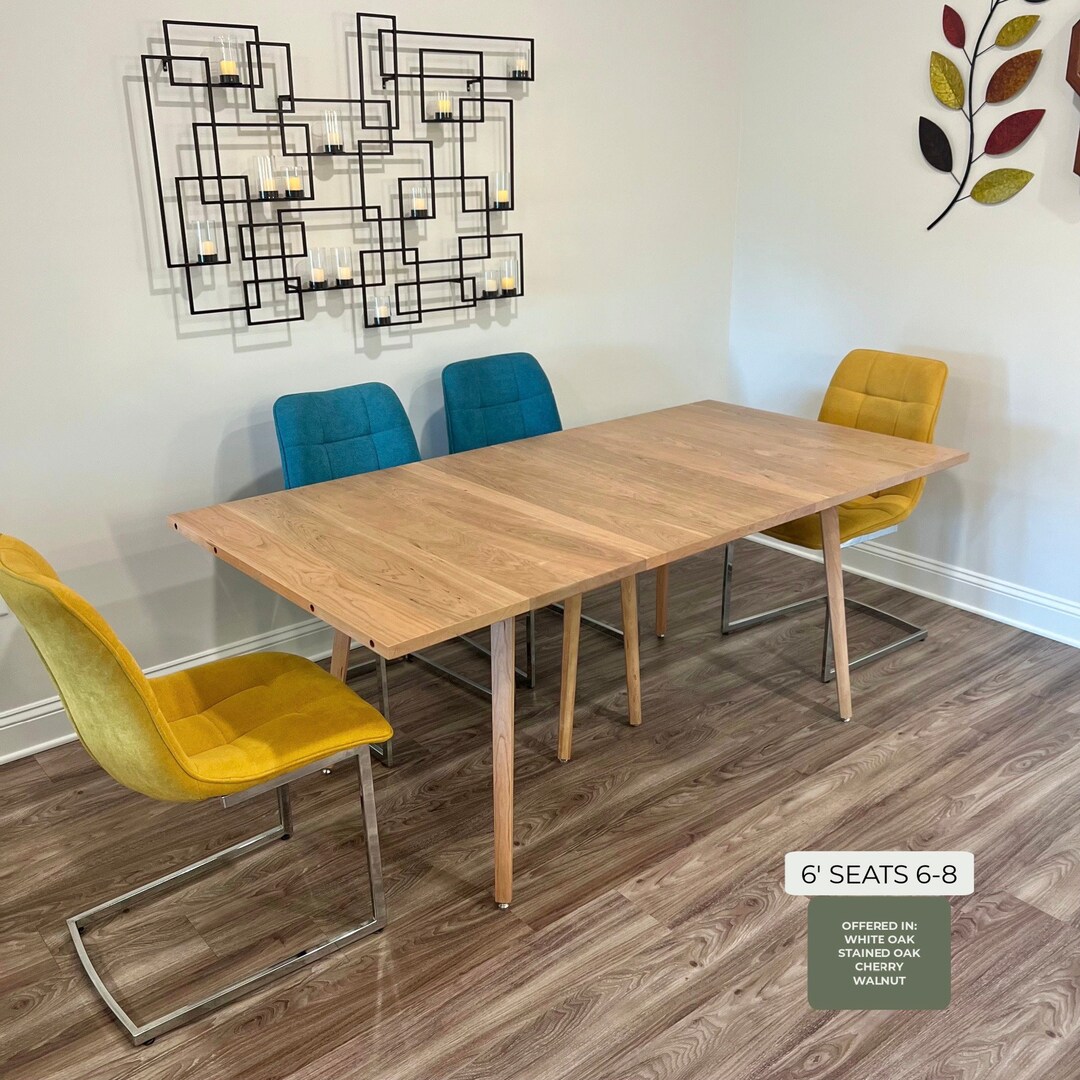 Cherry Extendable Dining Table 4 Ft to 6 Ft. Extendable Solid - Etsy
