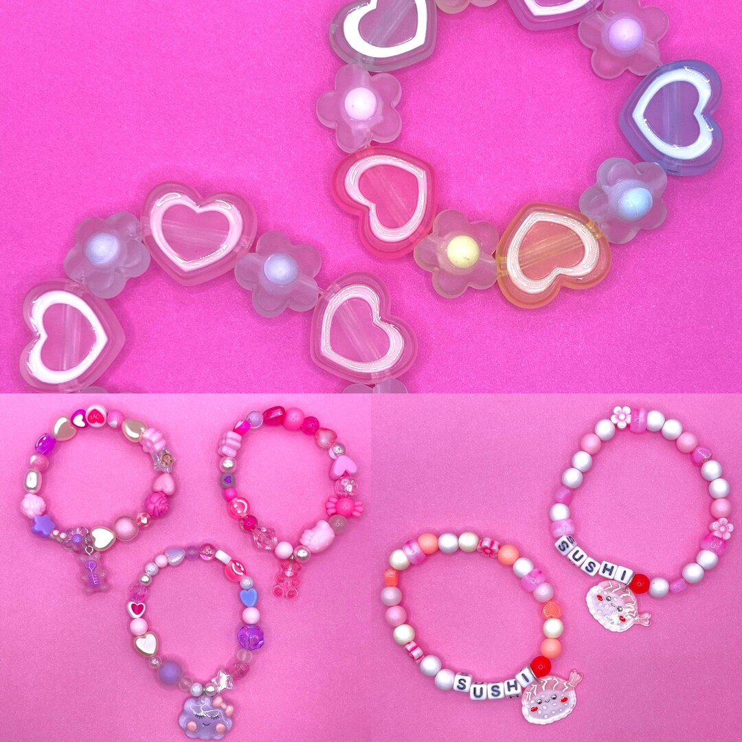 Hot Pink Sushi Kawaii Japanese Gummy Bear Love Heart Clouds Stitch 90s ...