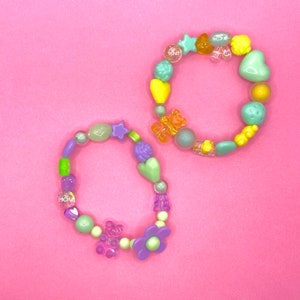 Pastel Chunky Summer 90s Trending Stretch Vibe Bracelet Blue - Etsy