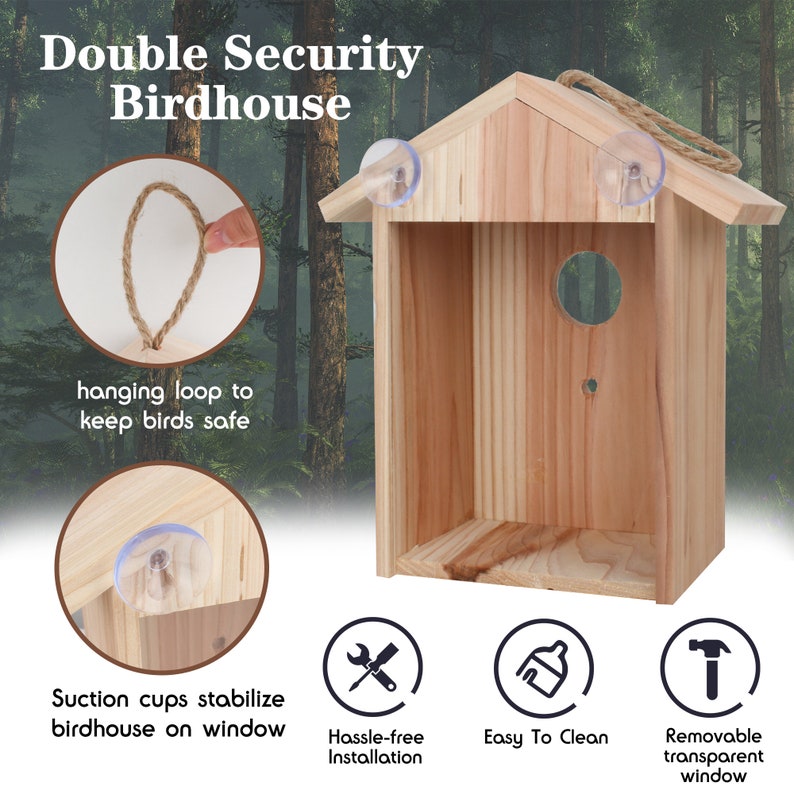 Window Bird House With Paint Kit, Window Birdhouse, Spy Birdhouse, See ...