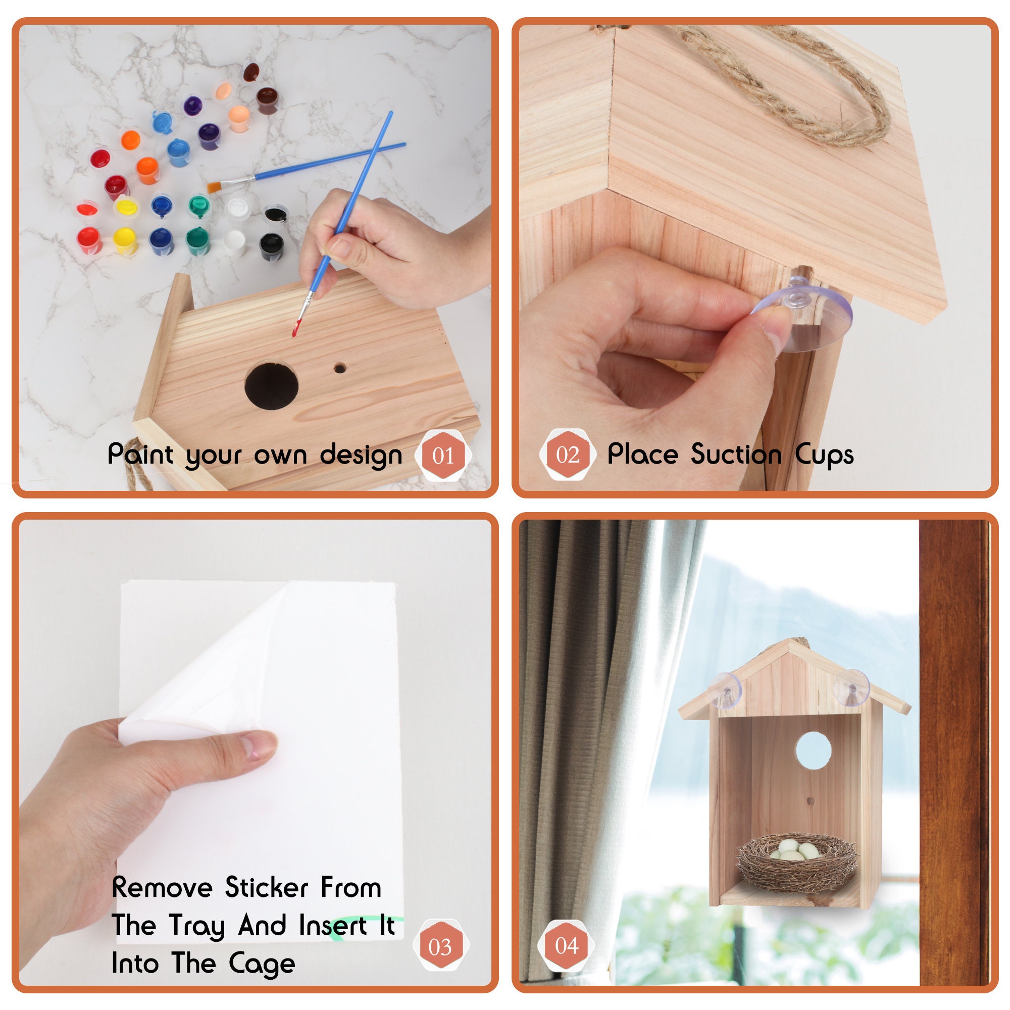 Window Bird House With Paint Kit, Window Birdhouse, Spy Birdhouse, See ...