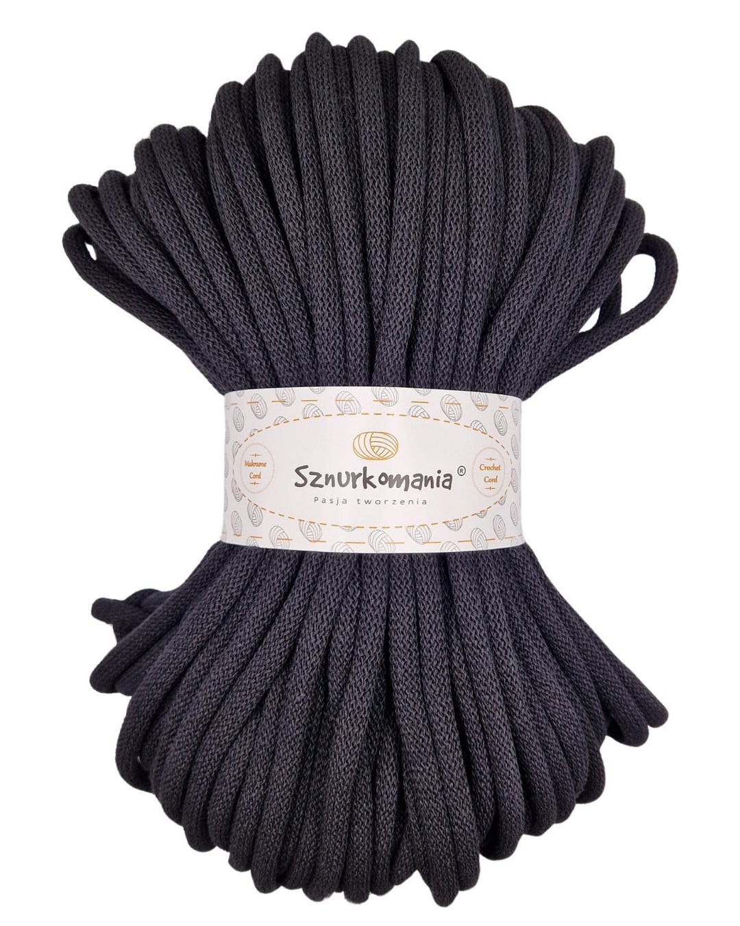 Black, Braided Cotton Cord 9mm, 50, Bag Crochet Cord, Cotton Cord ...
