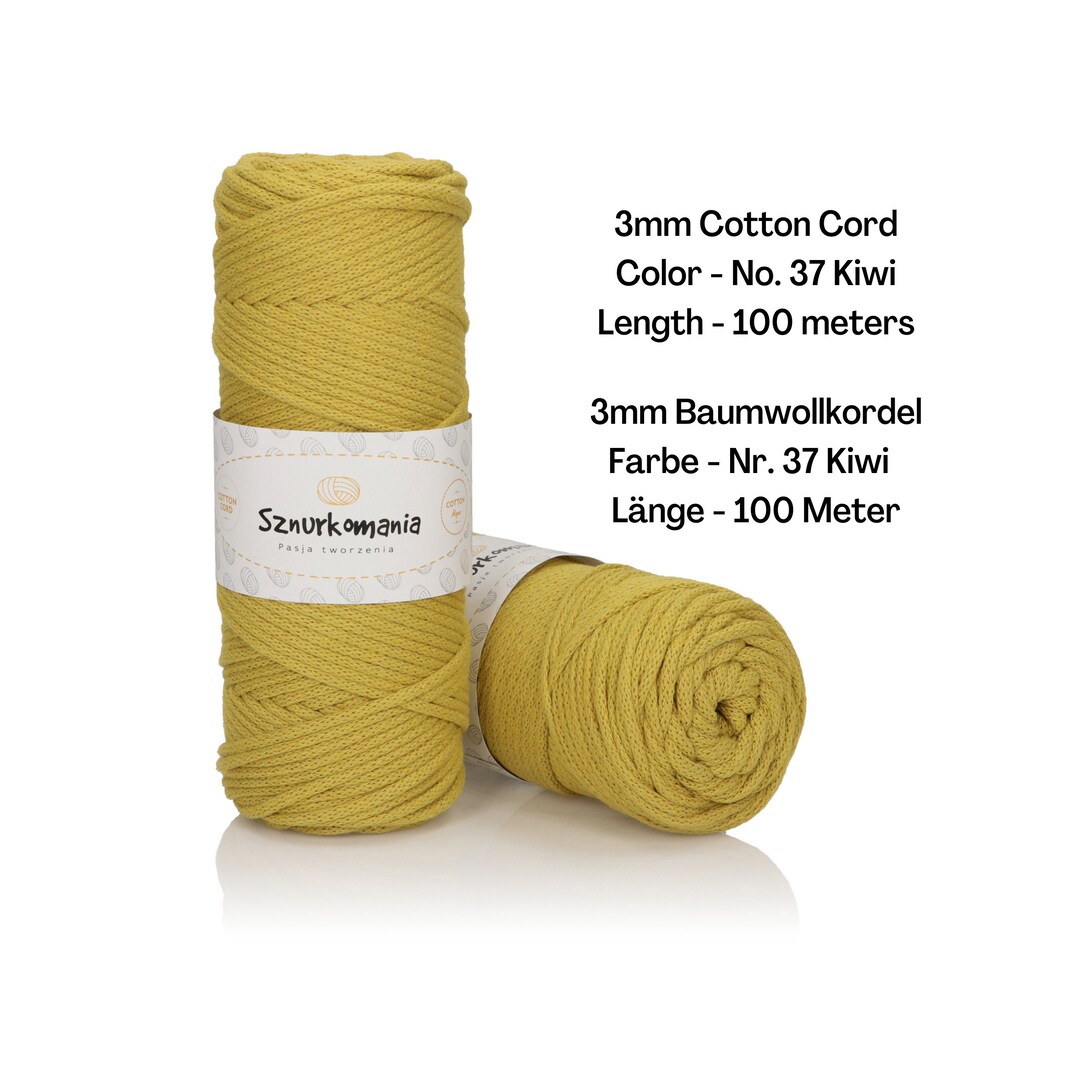 Premium 3mm 100m Braided Cotton Cord, 108 Yards, Braided Twine, Cotton ...