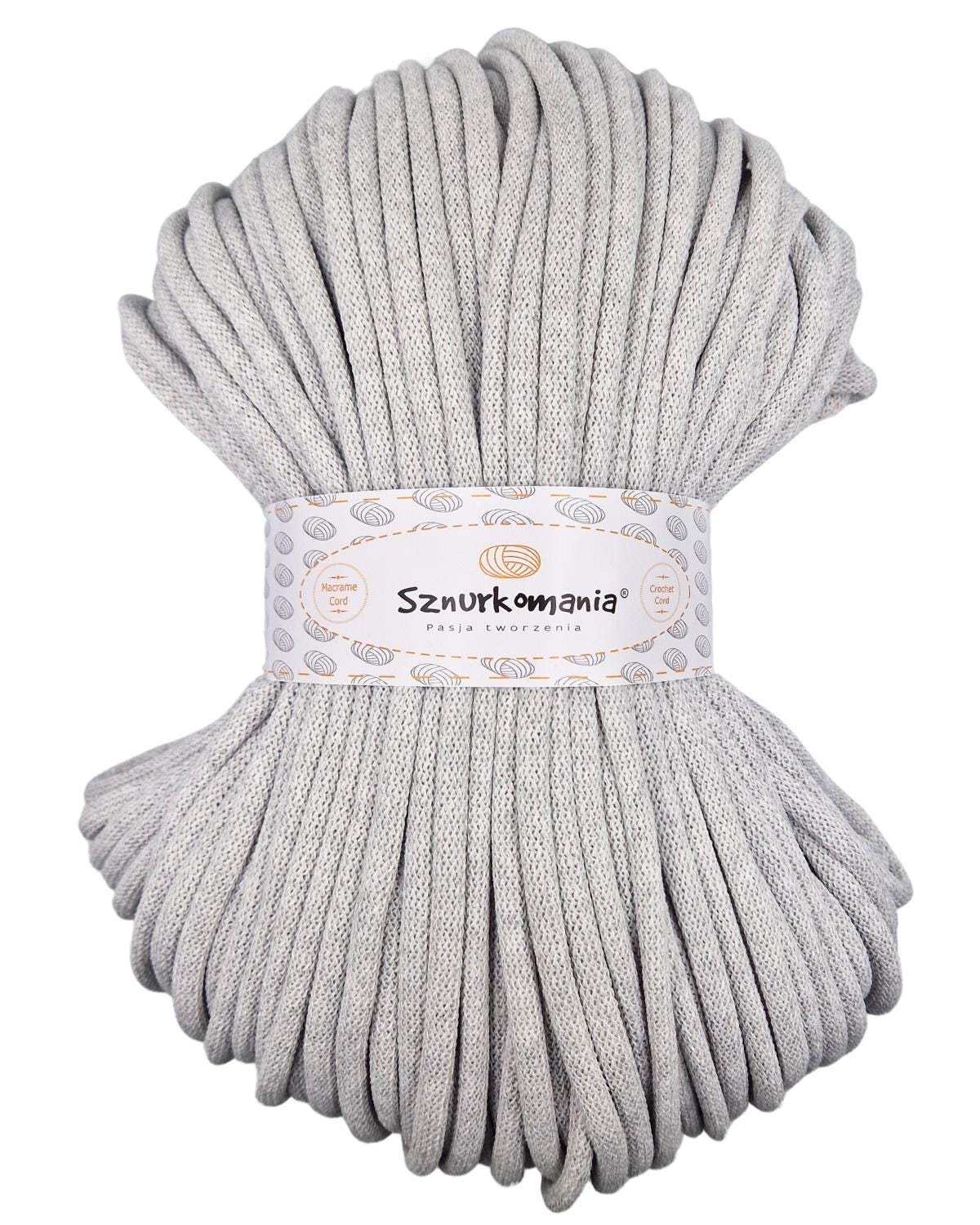 Light Grey Braided Cotton Cord 9mm: Macrame, Crochet, Knitting - Etsy