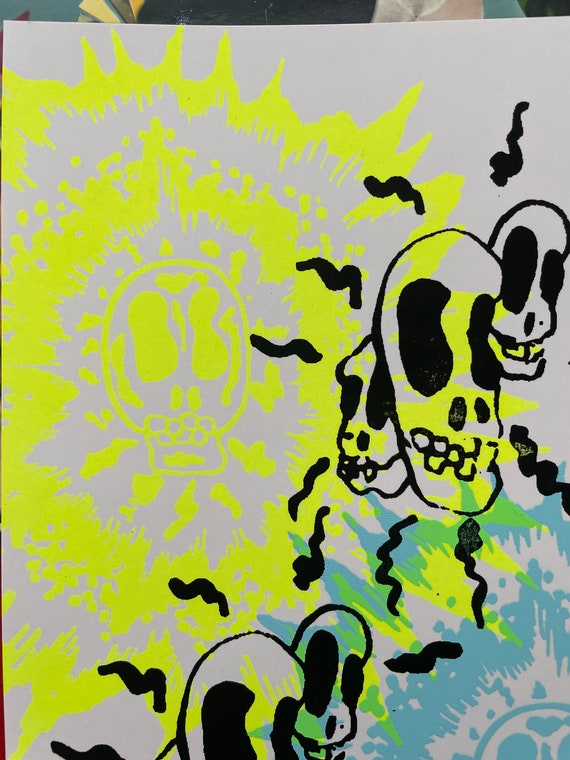 Screenprints Skull Brain Silk Screen Screen Print Prints etna.com.pe