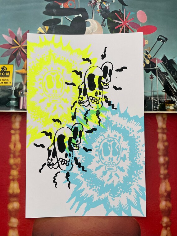 Screenprints Skull Brain Silk Screen Screen Print Prints etna.com.pe