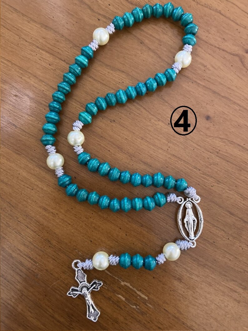 Small Blue Wood Bead Rosaries Lightweight and Durable - Etsy