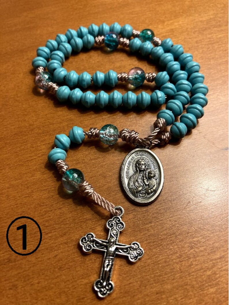 Small Blue Wood Bead Rosaries Lightweight and Durable - Etsy