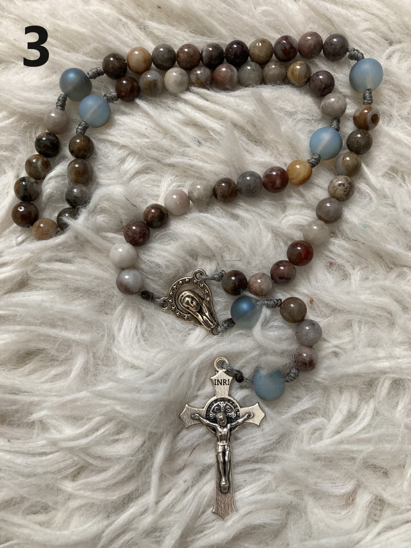 Small Stone Bead Rosaries, Lightweight and Durable Catholic Rosary ...