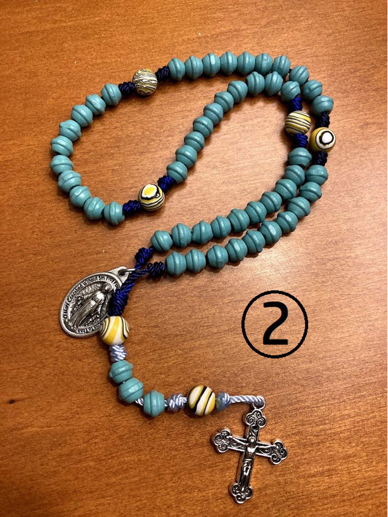 Small Blue Wood Bead Rosaries Lightweight and Durable - Etsy
