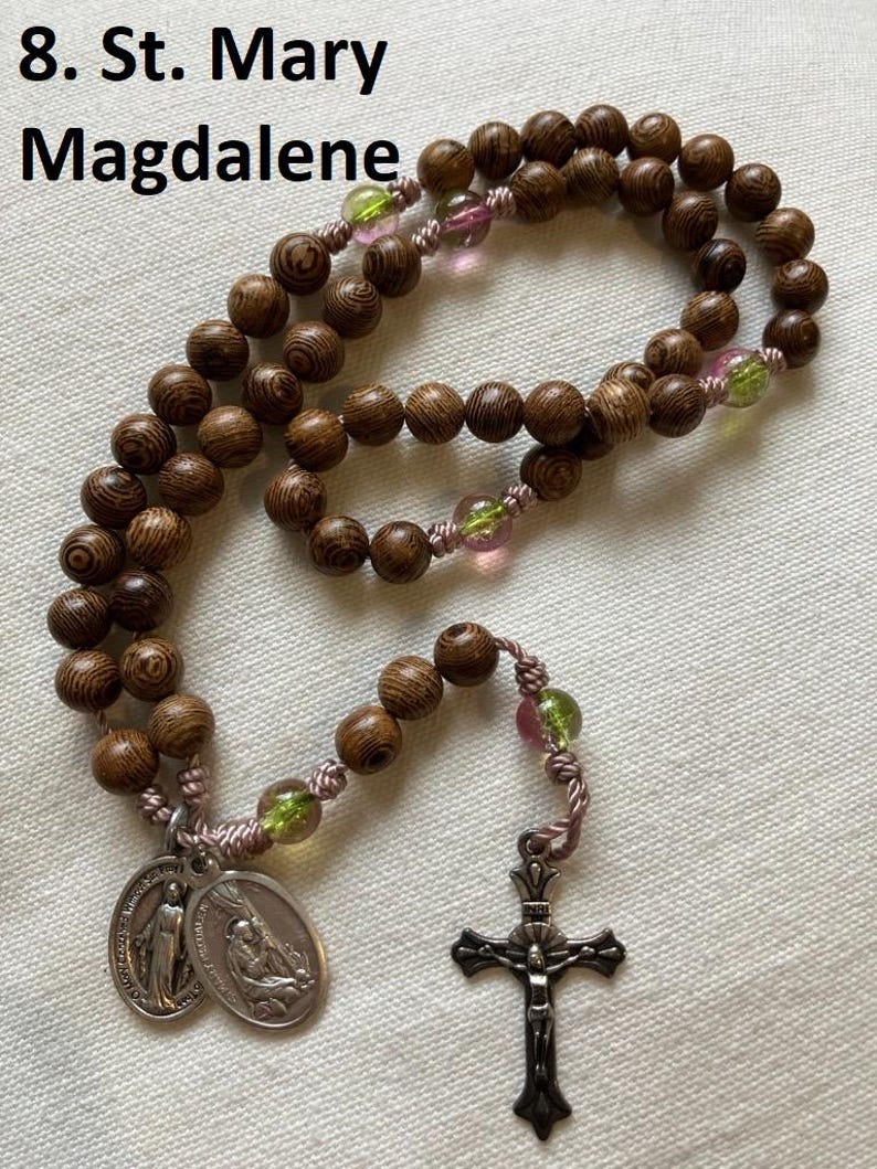 Female Patron Saints Wood Bead Rosaries | Lightweight and Durable | Catholic Gift | Catholic ...