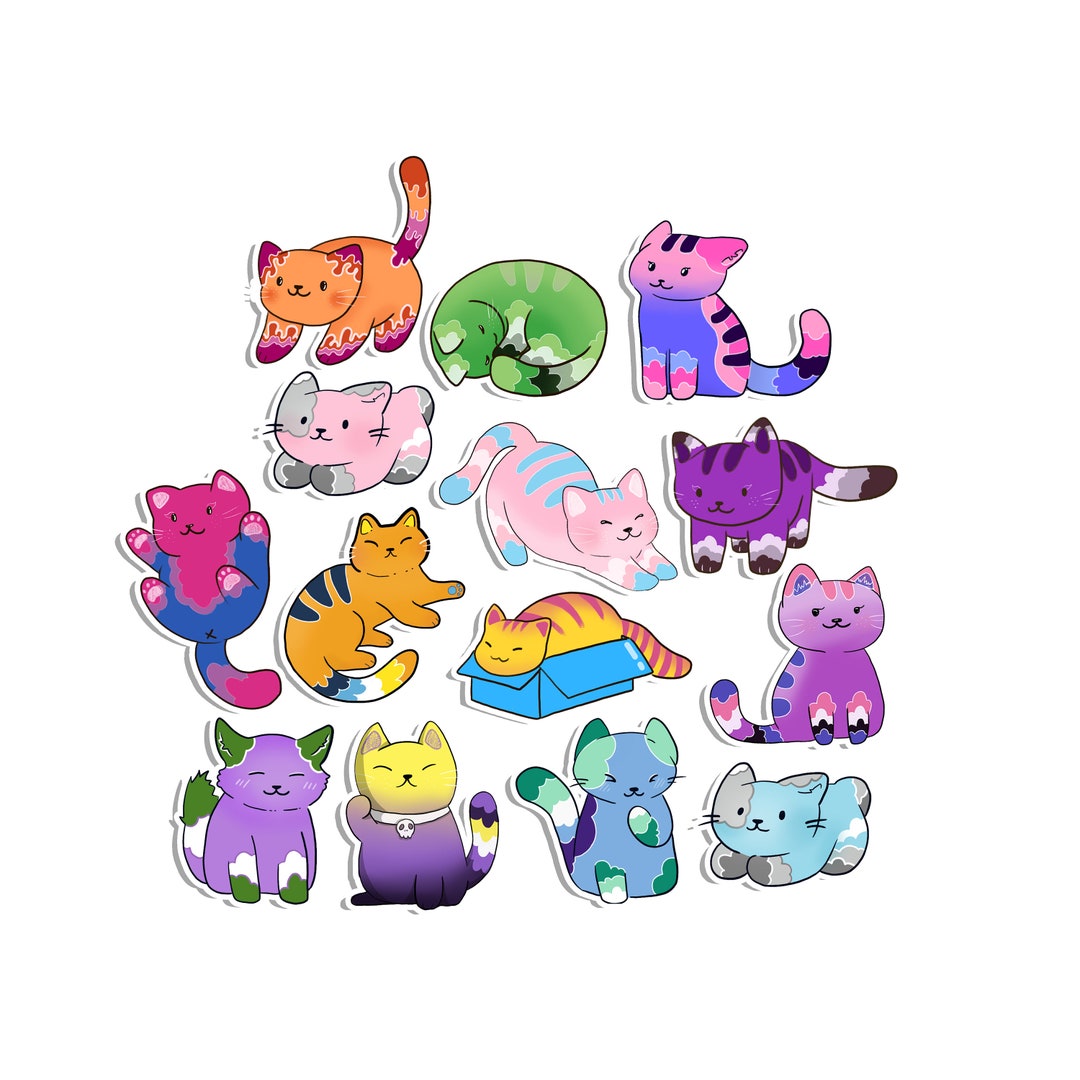 Queer Pride Cat Lgbtq Stickers Pride Flag Laptop Sticker - Etsy