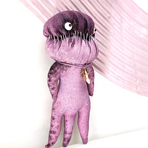 Cute Purple Sea Monster With a Shell Necklace, Horror Doll, Ancien ...