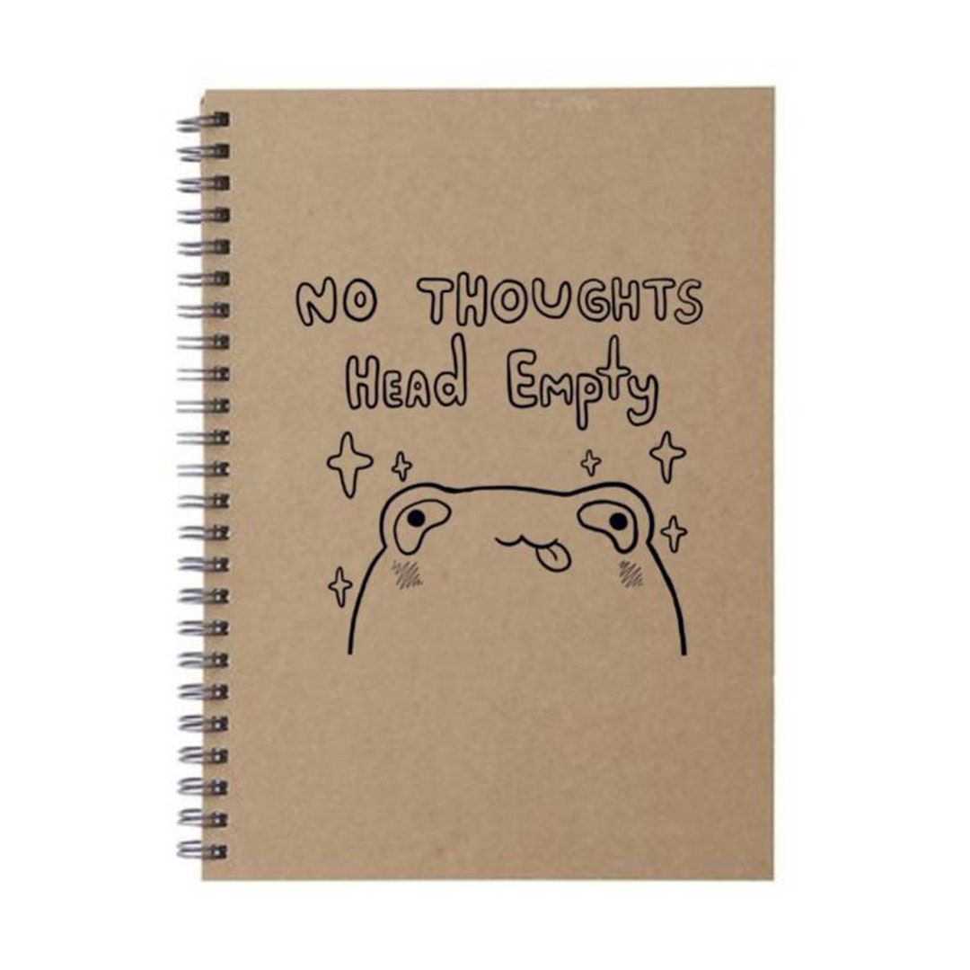 Cute No Thoughts Head Empty Cottagecore Frog Nature Notebook - Etsy