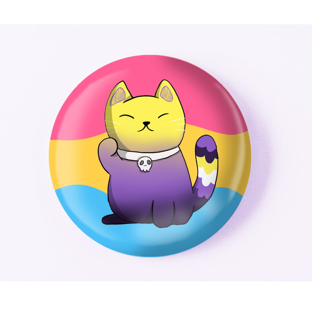 Nonbinary Enby Pansexual Pan Cat Pin Demigirl Pride Flag Gay Pride