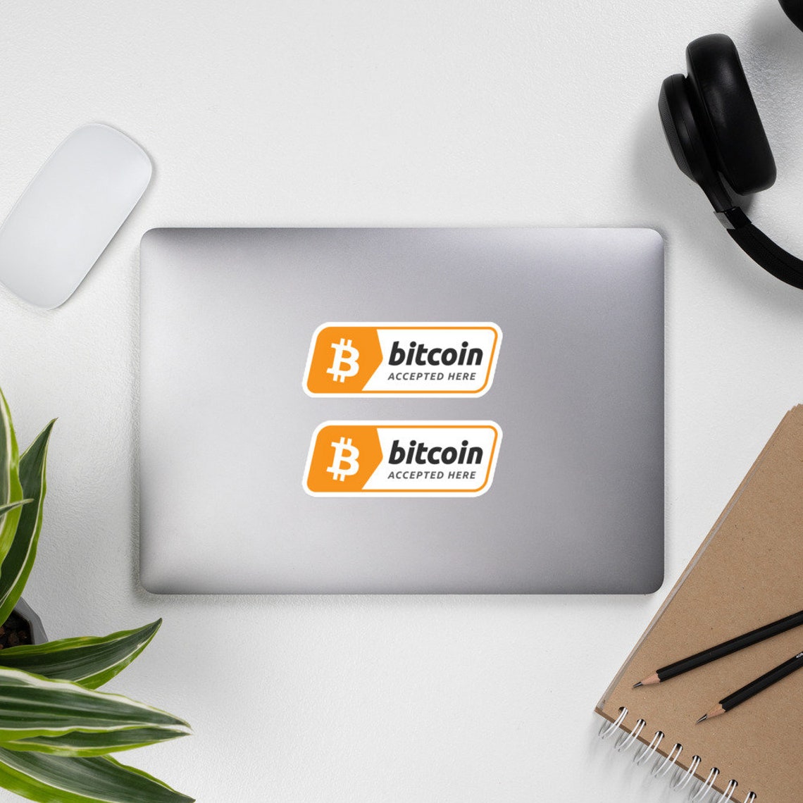 Bitcoin Accepted Here Sticker X2 | Crypto Payment Trader Gift | BTC ...