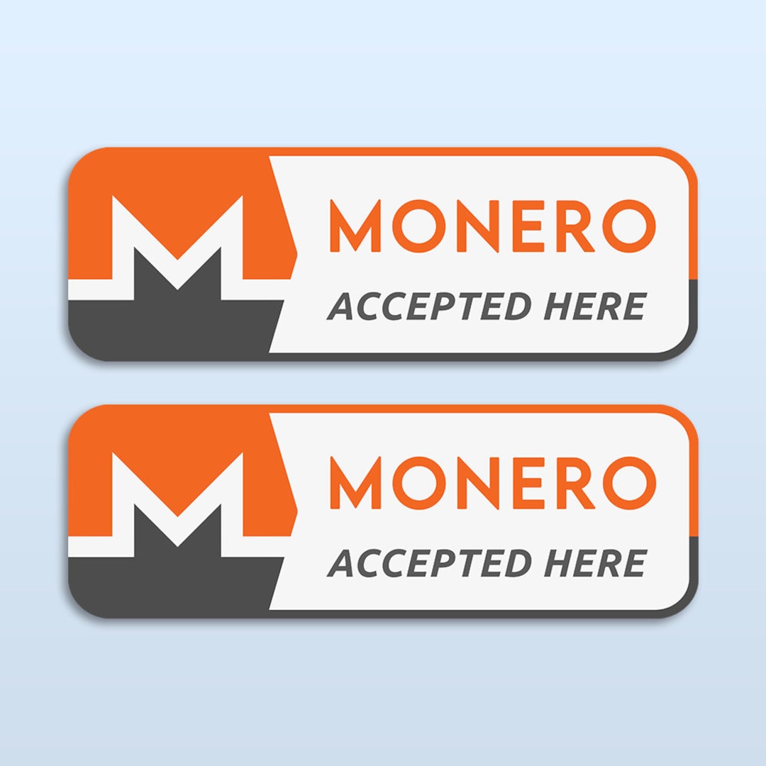 Monero Accepted Here Sticker X2 | XMR Cryptocurrency Merch | Crypto ...
