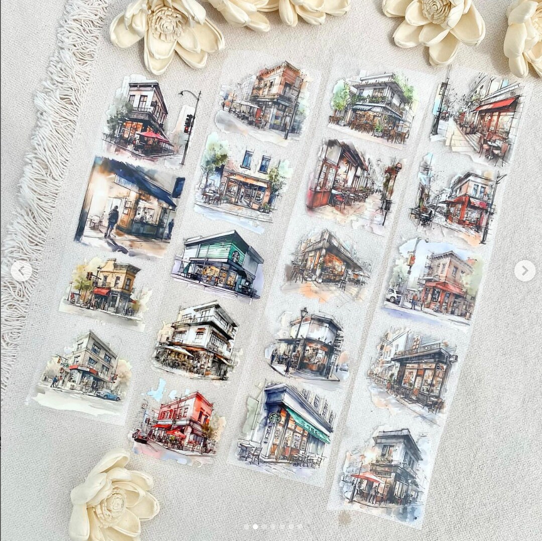 Neverland Studio - Cafe All Over the City - Glossy Tape (loop/roll) - Etsy