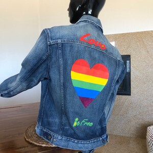 Pride Denim Jacket, Hand Painted. - Etsy