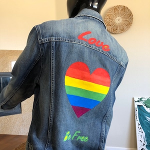 Pride Denim Jacket, Hand Painted. - Etsy