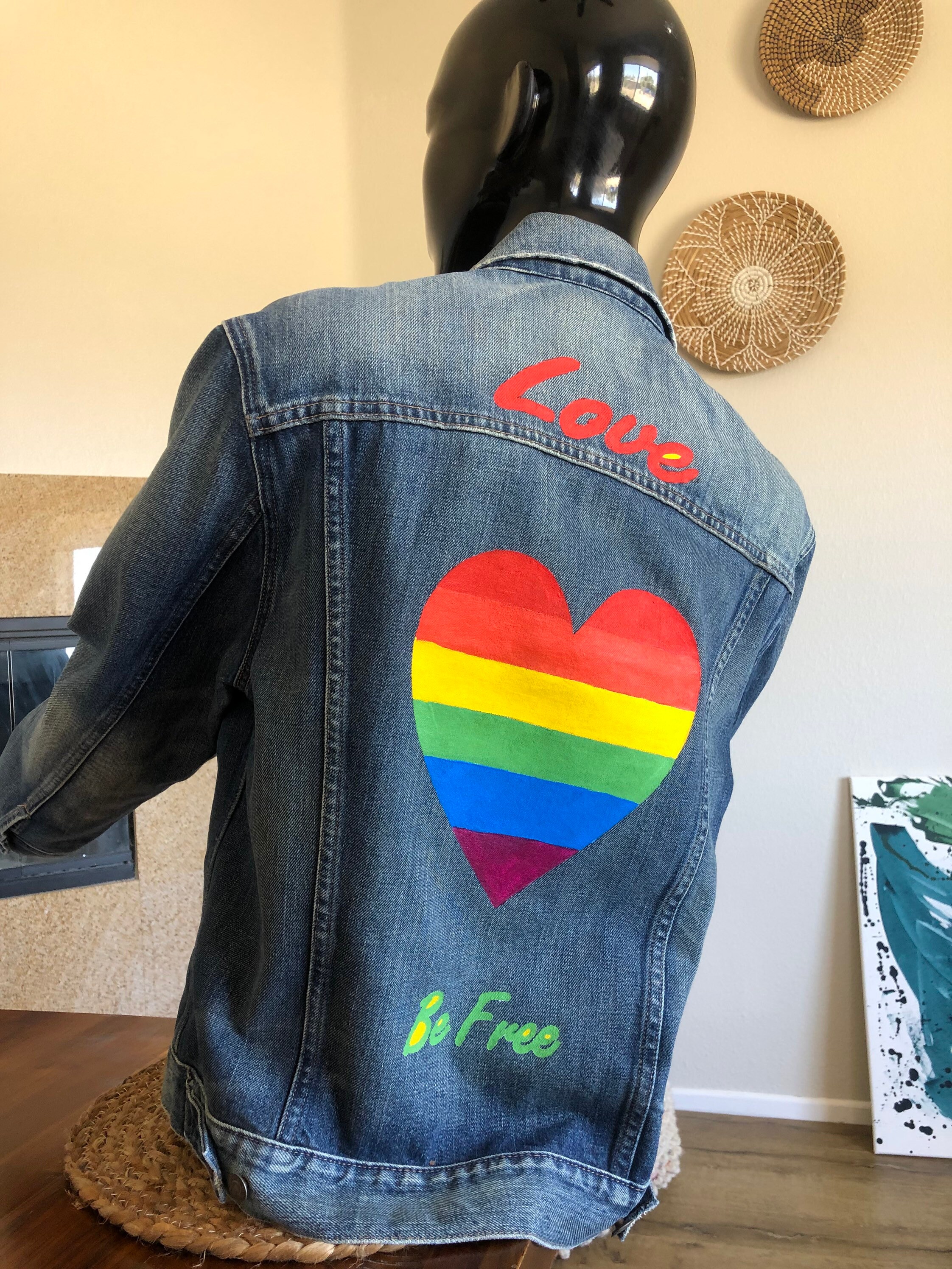Pride Denim Jacket, Hand Painted. - Etsy