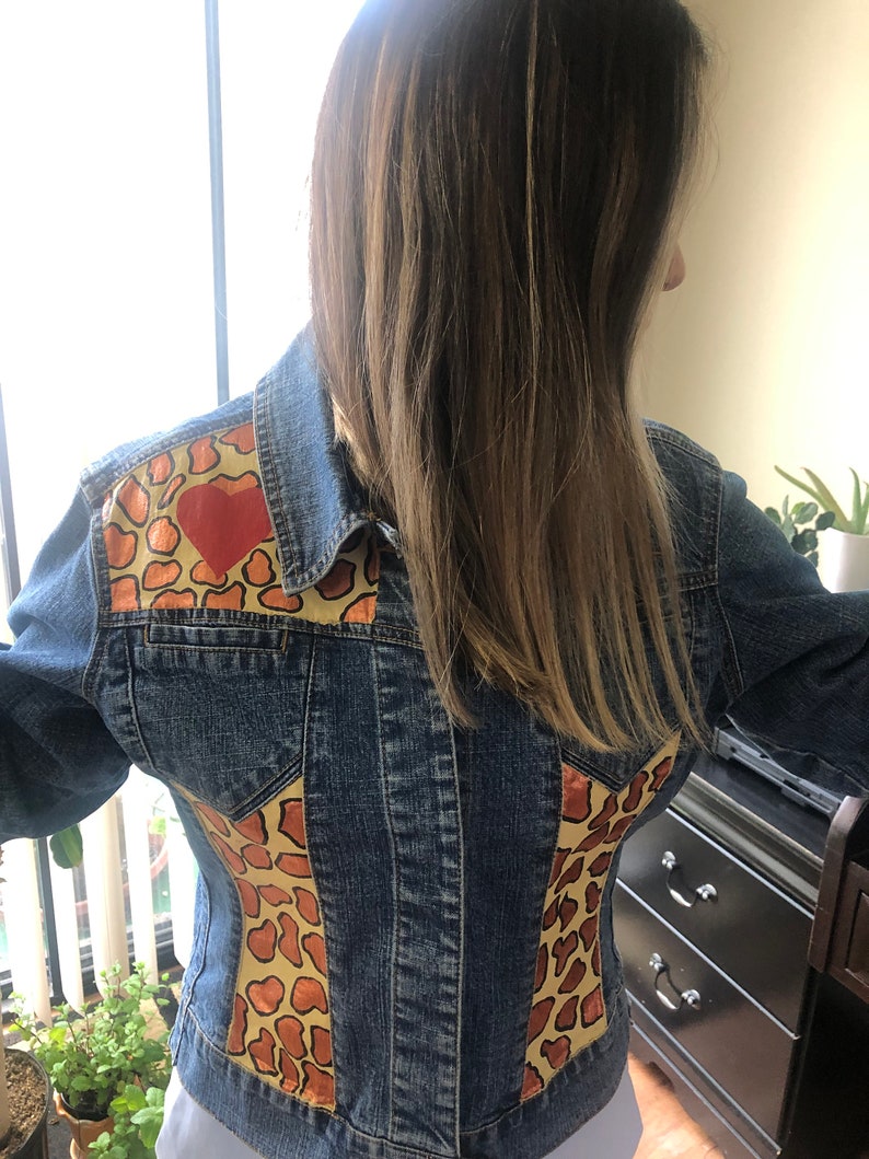 Denim Jacket Cheetah Print, Hand Painted - Etsy