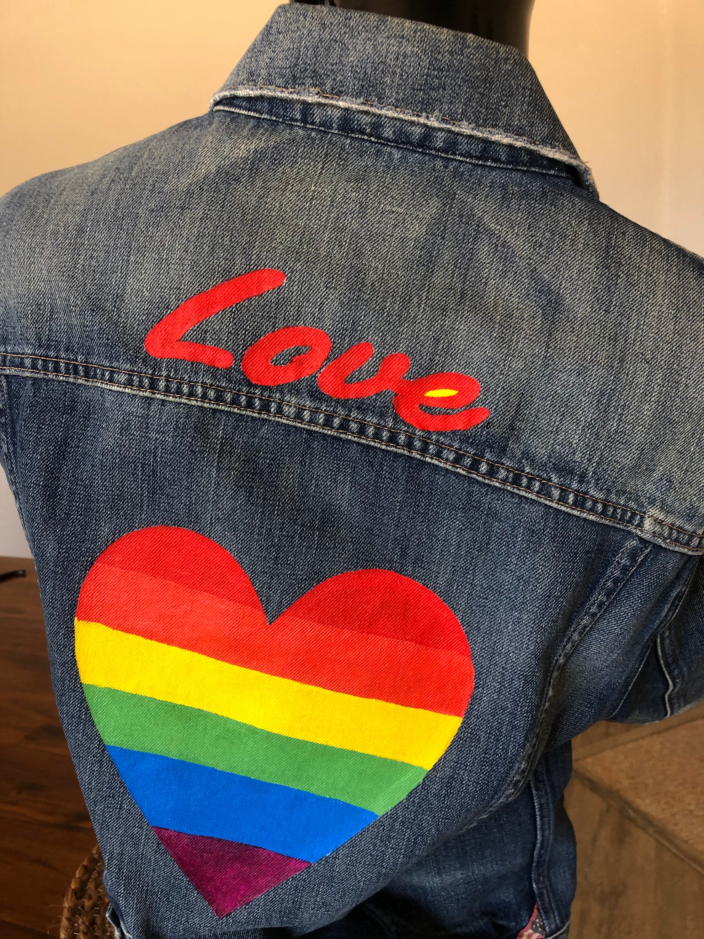 Pride Denim Jacket, Hand Painted. - Etsy
