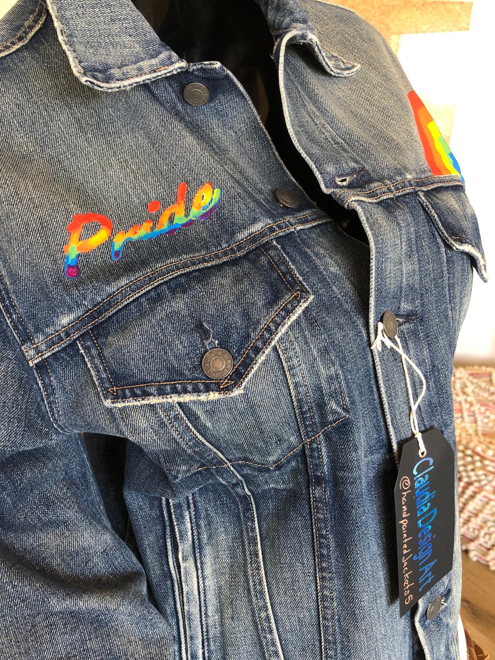 Pride Denim Jacket, Hand Painted. - Etsy