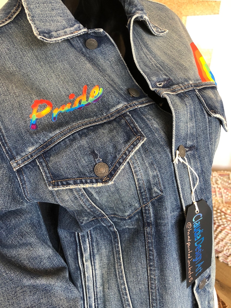 Pride Denim Jacket, Hand Painted. - Etsy
