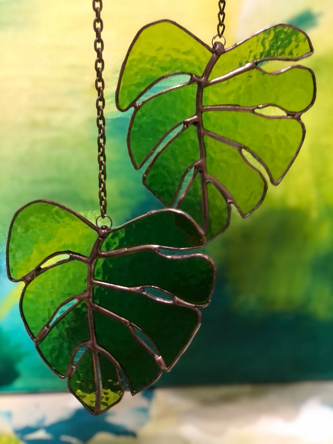 Monstera Leaf Stained Glass - Etsy