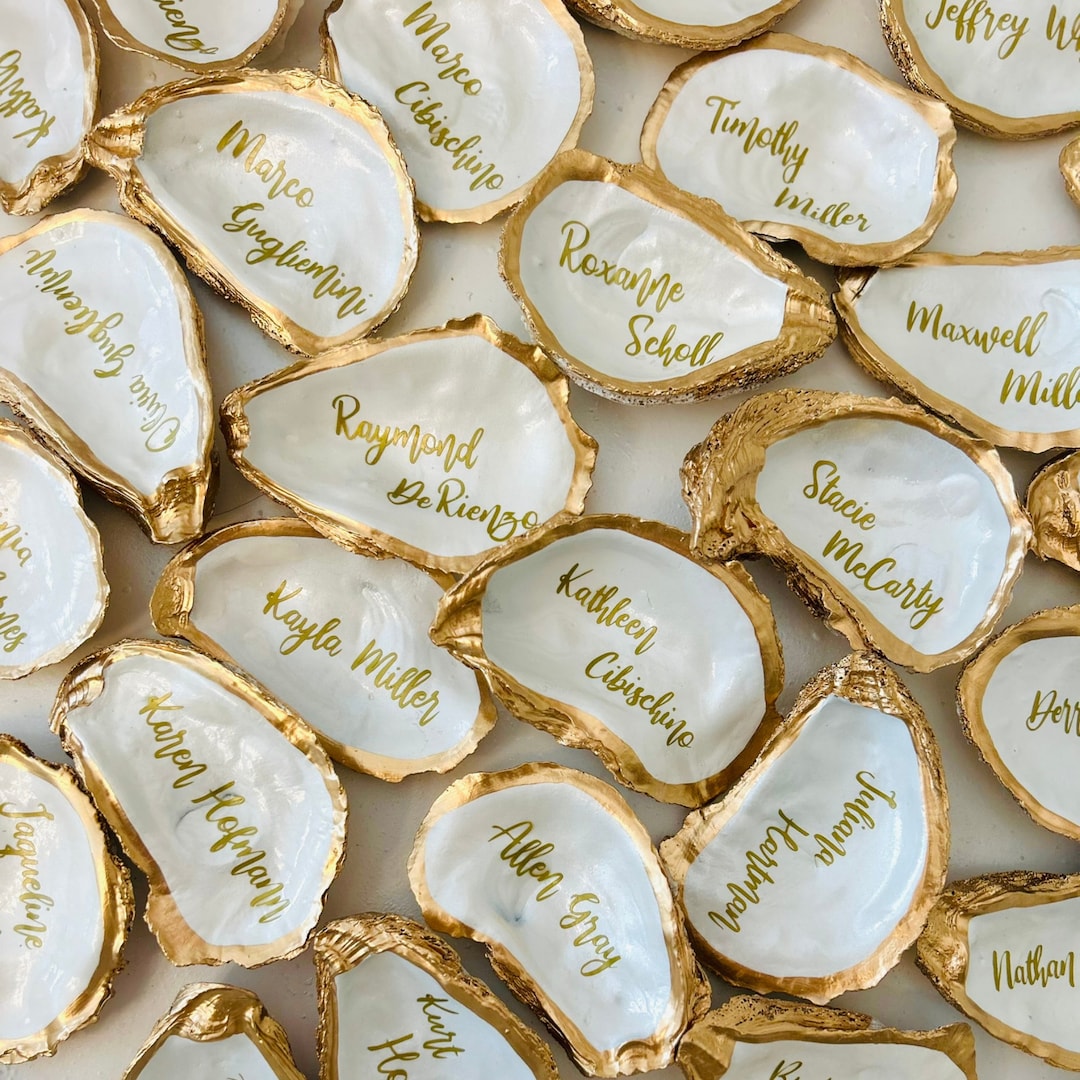Oyster Shell Place Cards, Wedding Place Cards, Oyster Place Cards ...